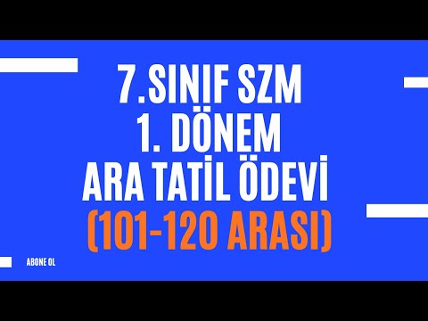 7. SINIF SZM 2025-2026 1. DÖNEM ARA TATİL ÖDEVİ (101-120 ARASI) ÇÖZÜMLERİ
