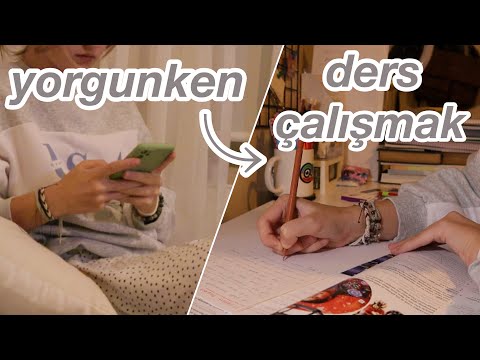 OKULDAN YORGUN GELDİĞİM GÜNLER 🥲 | çok yorgun olduğumda ders çalışmak için nasıl motive oluyorum?