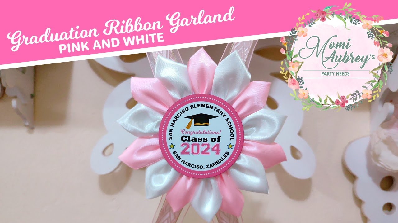 Graduation Ribbon Garland (Pink and White) - YouTube