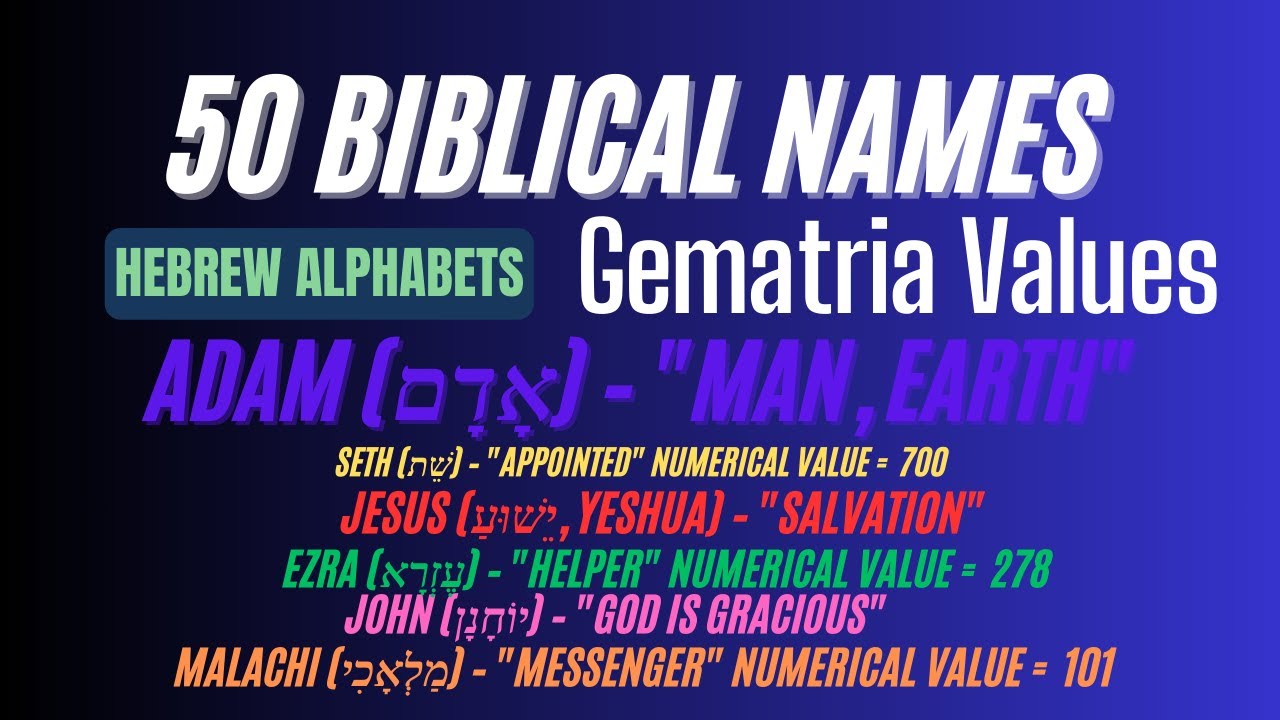 50 Biblical Names with Hebrew Alphabets & Gematria Values (2) # ...