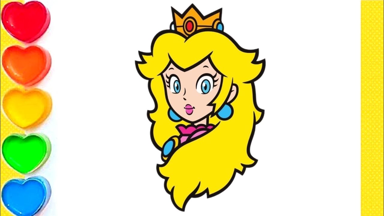 How to Draw Princess peach/Drawing Princess peach for Kids/Drawing and ...