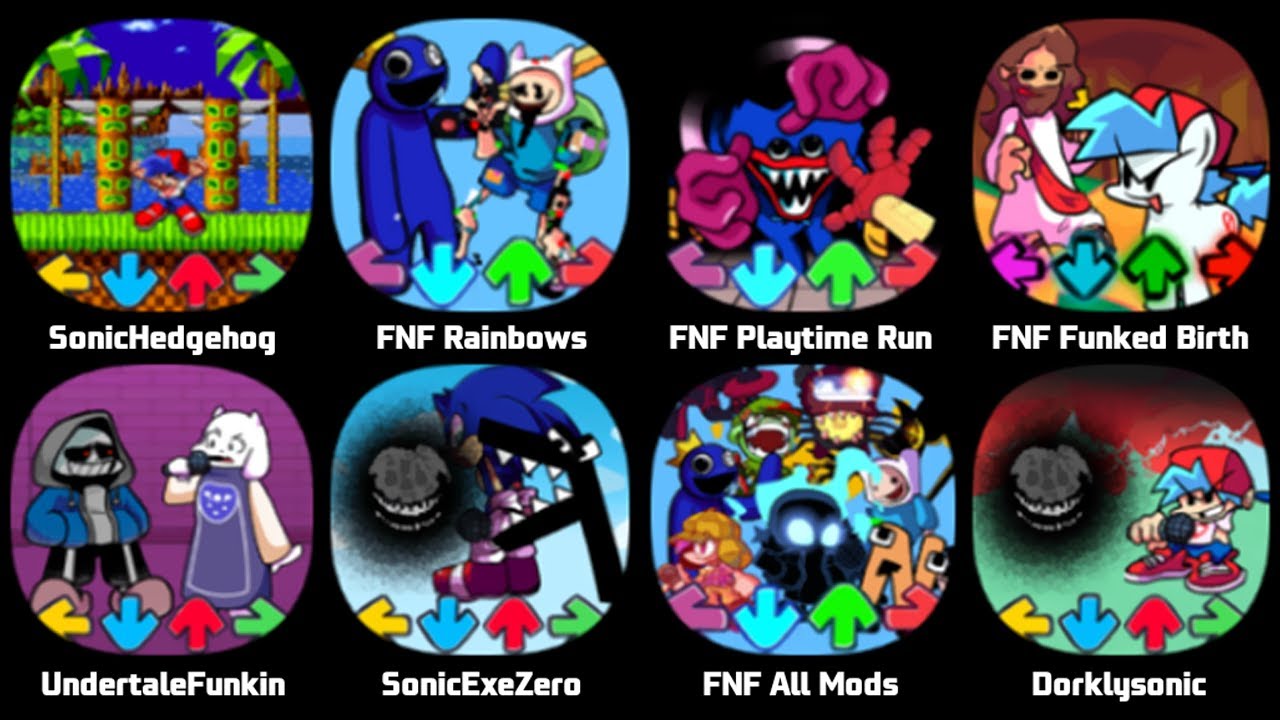 FNF Sonic The Hedgehog, FNF Run Huggy Wuggy, FNF UAF Ben, FNF Sans, FNF ...