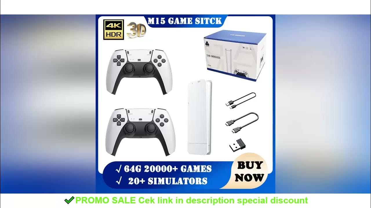 M15 Game Stick Mini TV Handheld Game Console Wireless Gamepads Video Game 64G 20000+ Retro Game ...