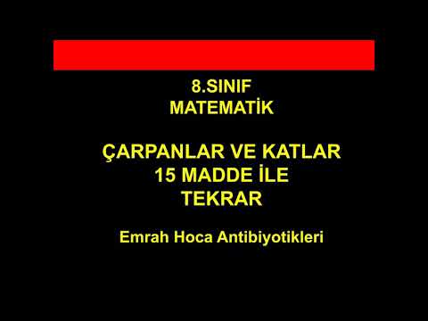 8.SINIF ÇARPANLAR VE KATLAR 15 MADDELİK KATLAR