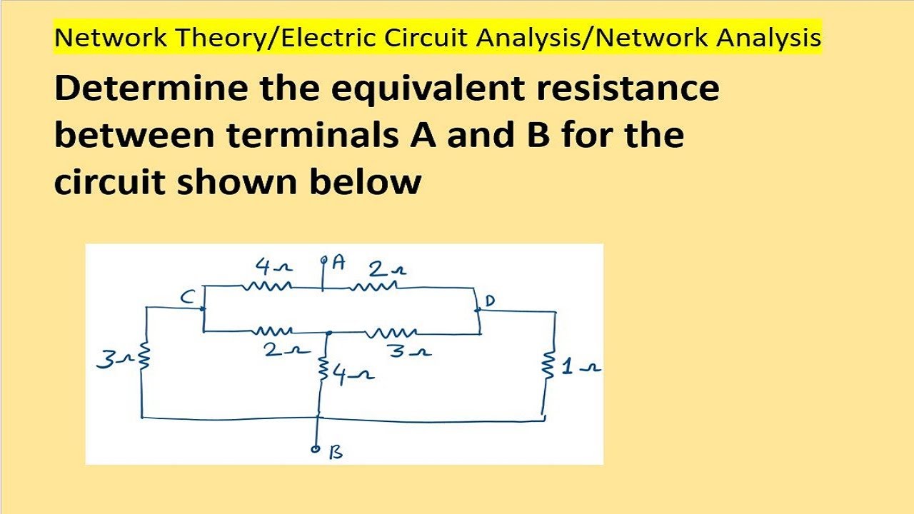Determine equivalent resistance between terminals A and B - YouTube