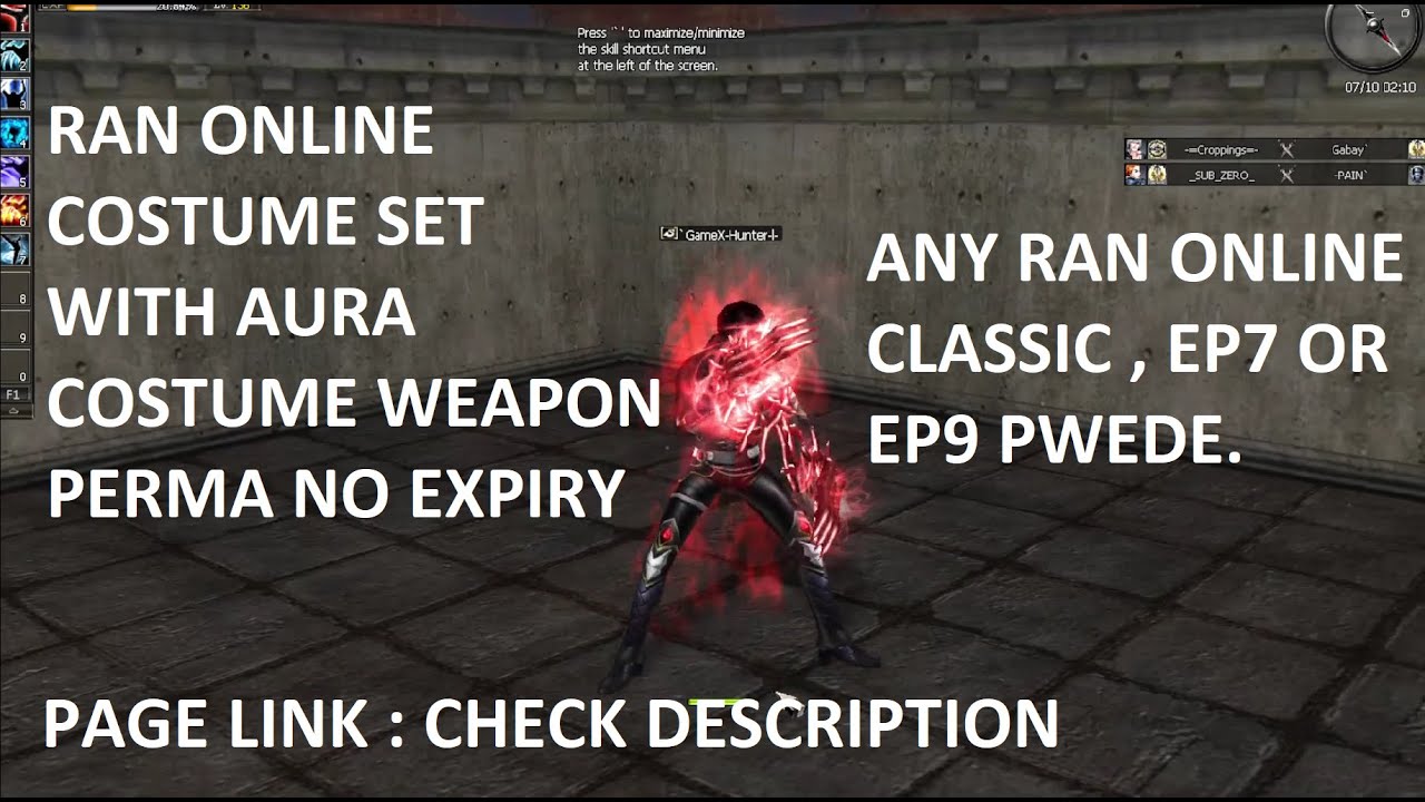 RAN ONLINE COSTUME SET WITH RED AURA | COSTUME WEAPON | NO EXPIRY - YouTube