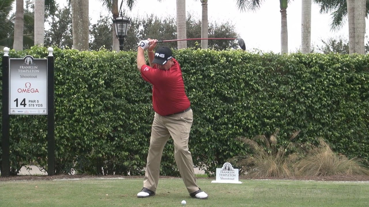 MARK CALCAVECCHIA - DRIVER GOLF SWING FACE ON REG & SLOW MOTION 1080p ...