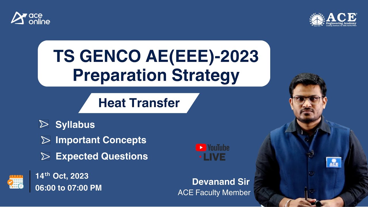 TS GENCO-AE (EEE) Preparation Strategy | Heat Transfer | Imp Concepts & Expected Ques | ACE ...