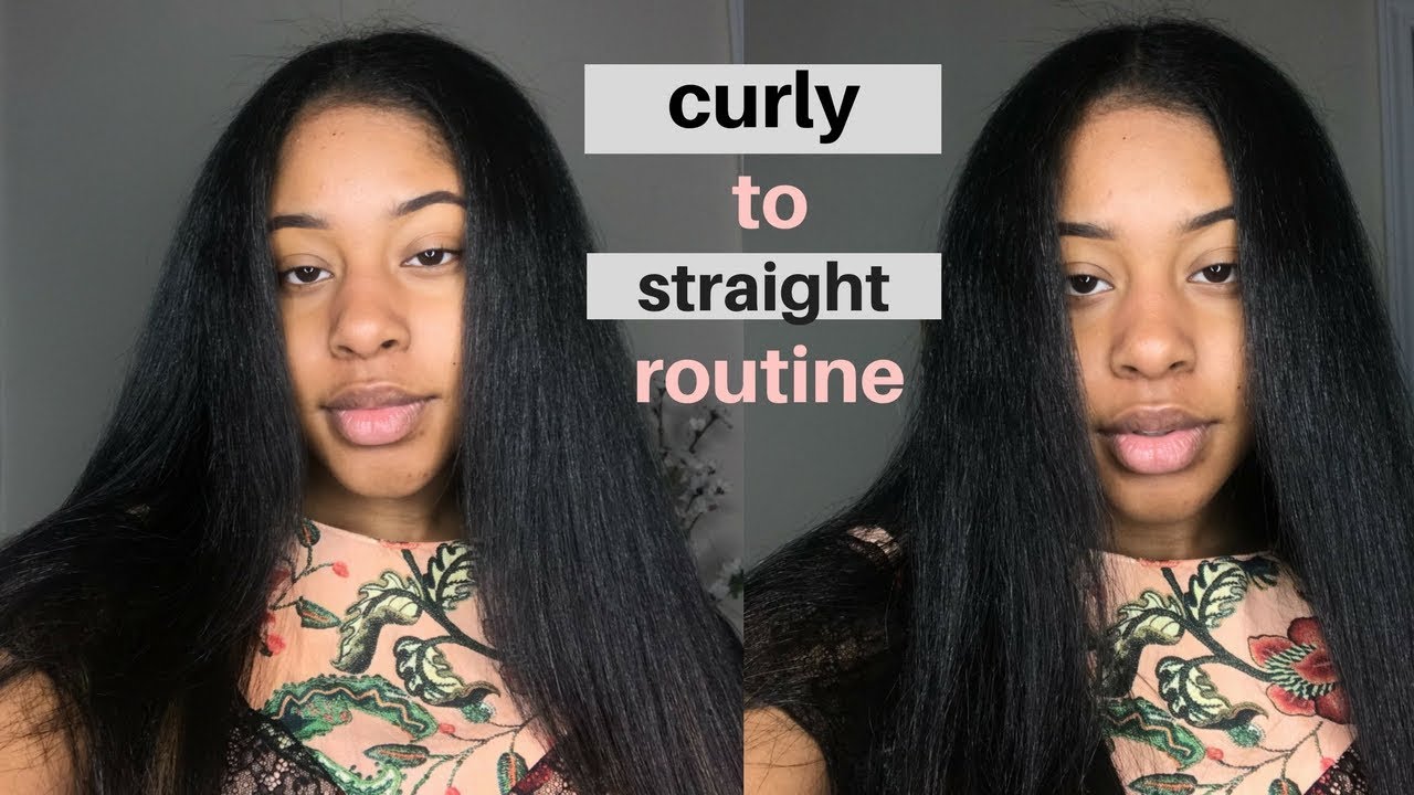 My NON- Damaging Curly to Straight Hair Routine | Isis Aryon - YouTube
