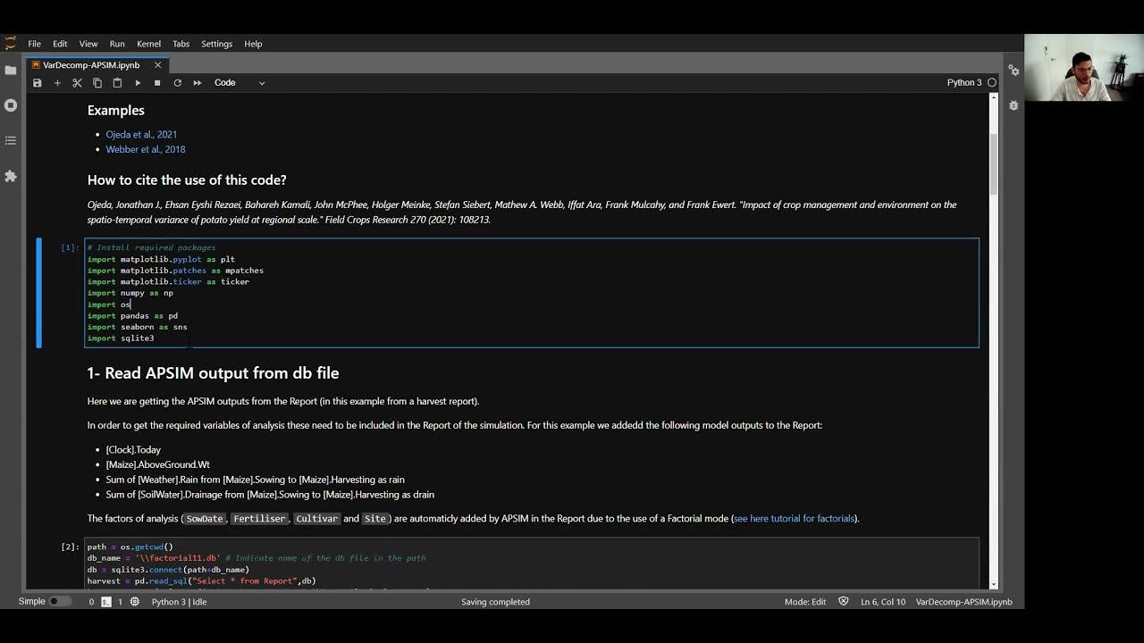 Variance decomposition of model outputs using APSIM Next Generation - YouTube