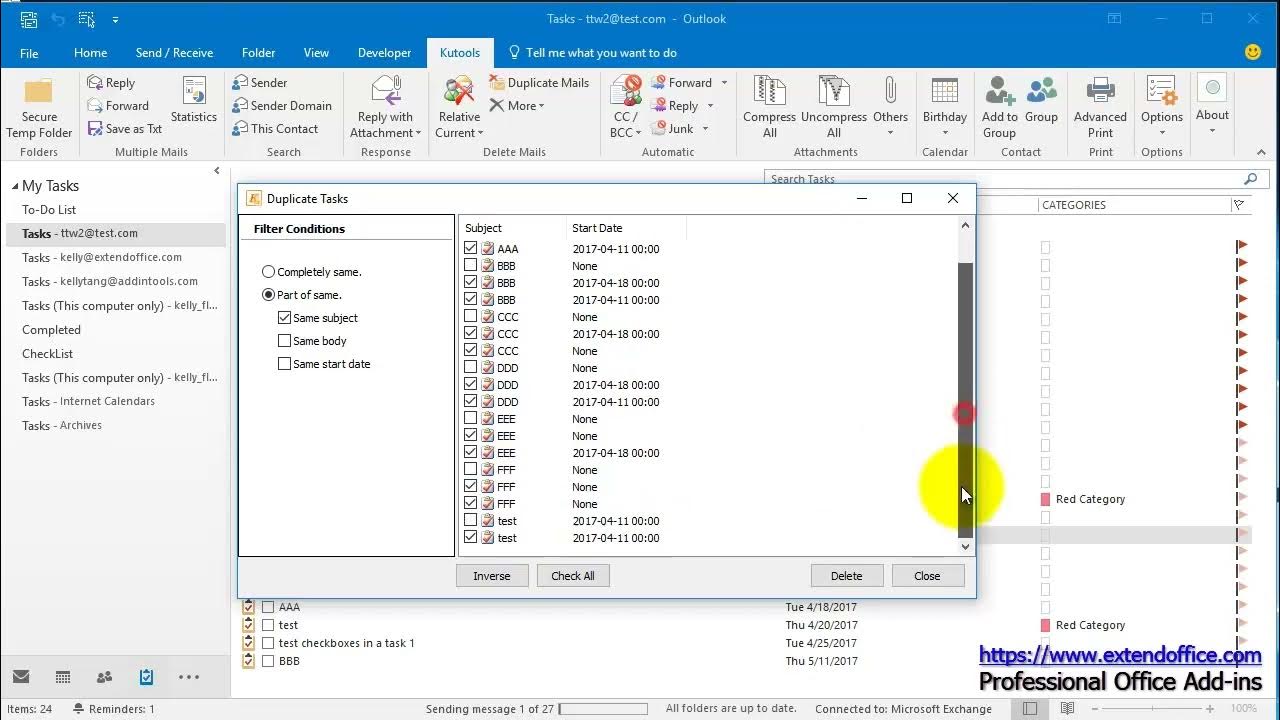 How to delete duplicate tasks in Outlook - YouTube