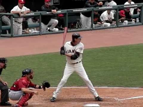 Randy Johnson errant swing against Roy Oswalt - YouTube