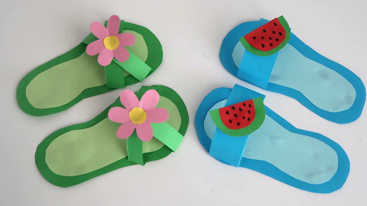 How to Make Paper Slippers - Paper Crafts for Kids - DIY - YouTube