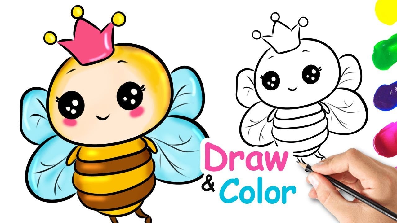 Quick Guide: Drawing Honey Bee for Kids - YouTube