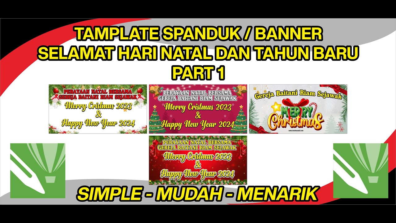 TUTORIAL Cara Desain Spanduk / Banner HARI NATAL DAN TAHUN BARU ( PART ...