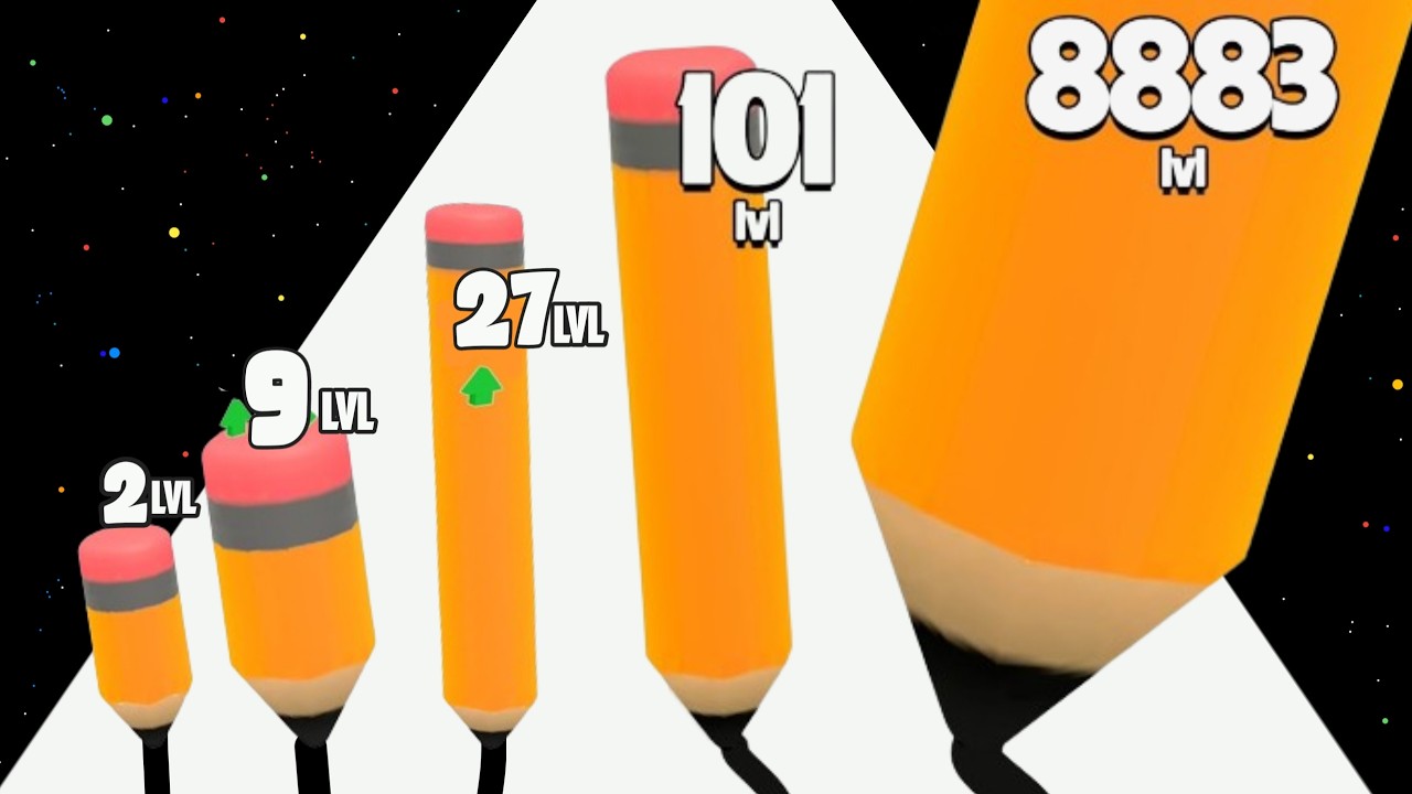 LONG PENCIL RUN - Level Up Satisfying ASMR Gameplay "Color Pencil Run ...