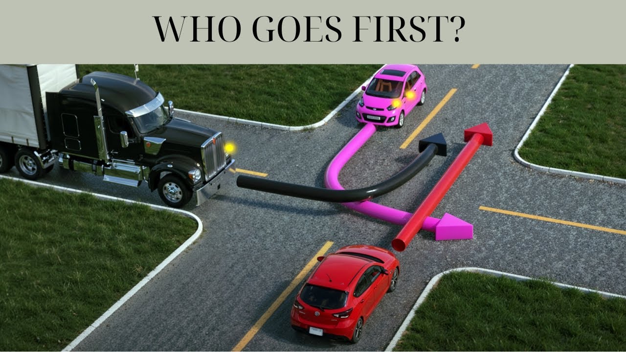 SOLVE THIS TASK. WHO GOES FIRST? USA Driving Tests and Road Rules - YouTube