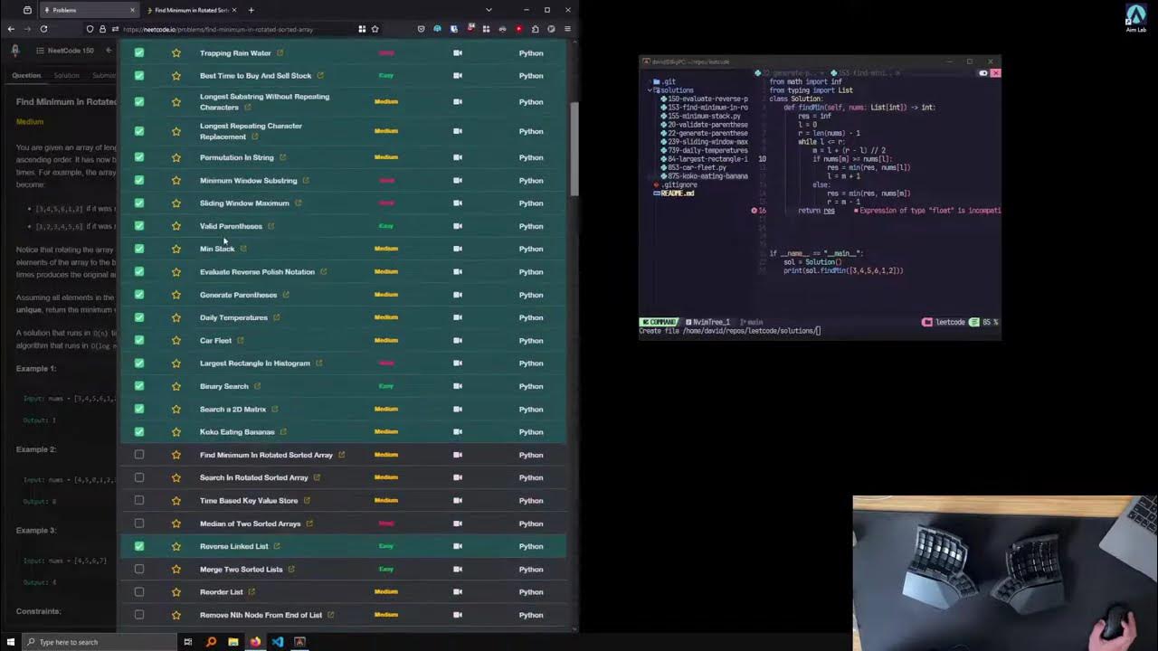 Leetcode problem on binary search + The Odin Project on HTML Foundations - YouTube