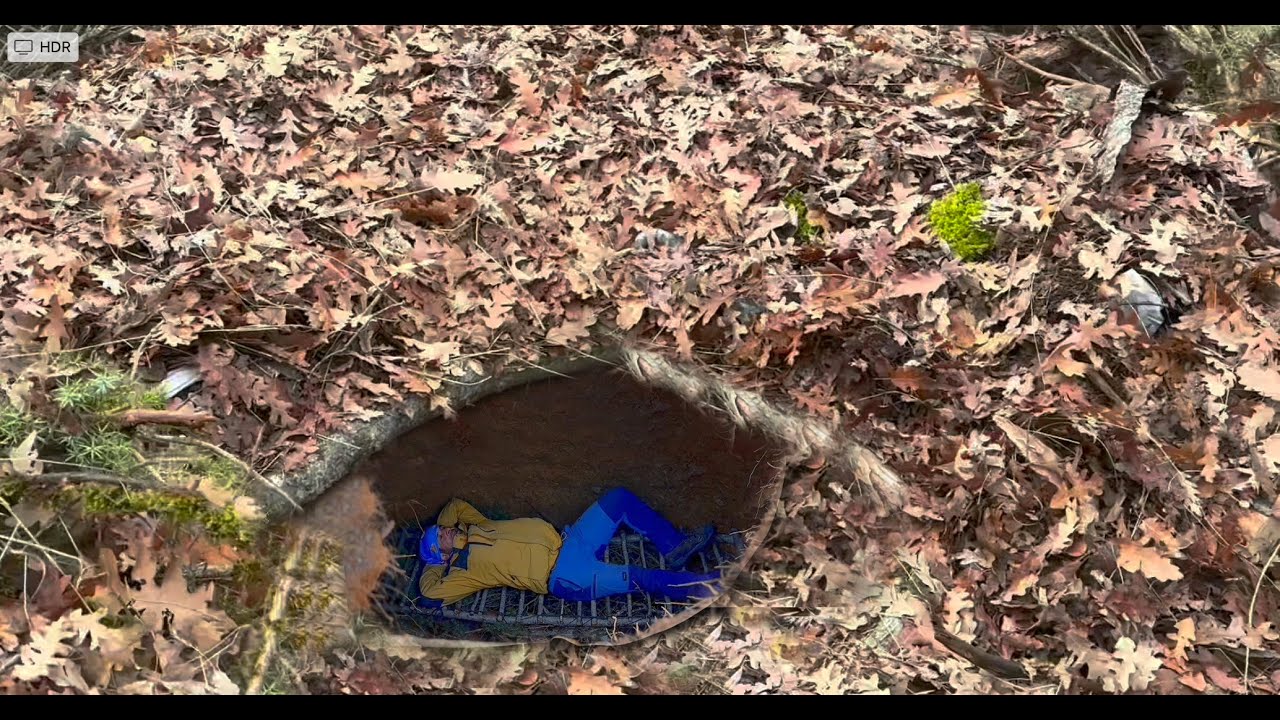 Building a hidden and camouflaged shelter inside a well with soil ...