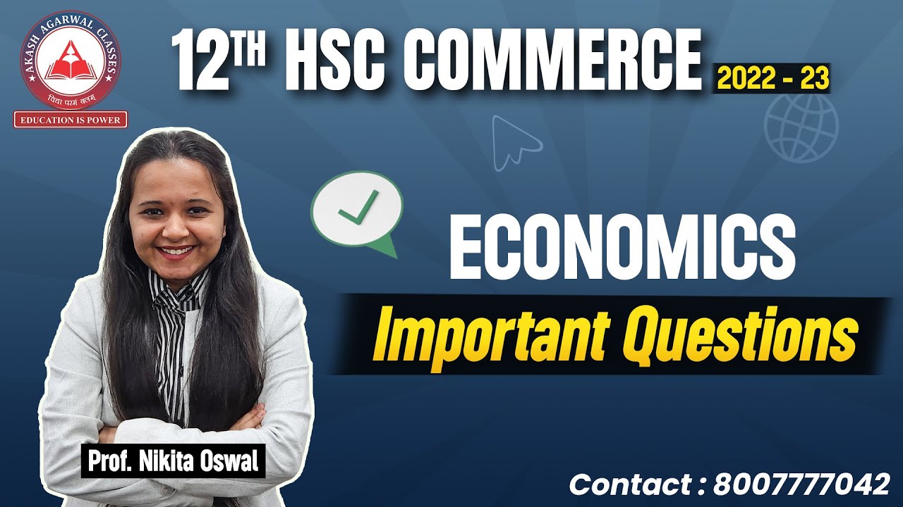 12th Economics | Important Questions | HSC Commerce | - YouTube
