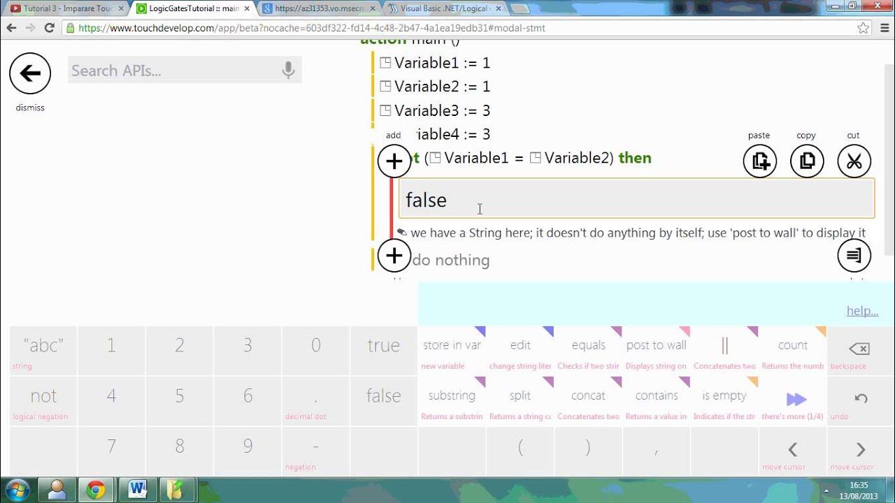 Lesson 10 - Touch Develop - Logic - YouTube
