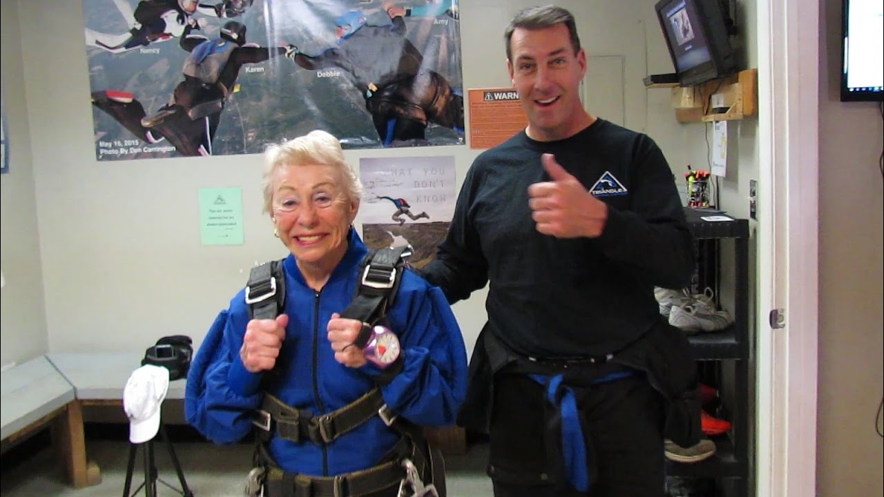 Sharon's Tandem Skydiving Experience - Triangle Skydiving Center - YouTube