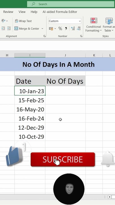 No Of Days In A Month From Date Shorts Exceltricks Exceltips Msexcel Learnexcel Youtube