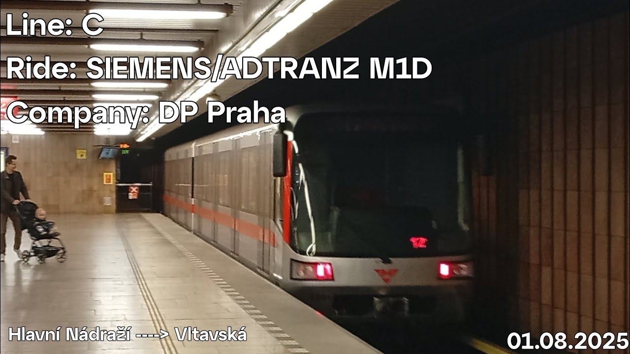 Line: C Ride: SIEMENS/ADTRANZ M1D Company: DP Praha to Vltavská - YouTube