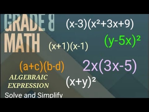 Math Grade7&8 "Solve and simplify the given equations" Simplifying ...