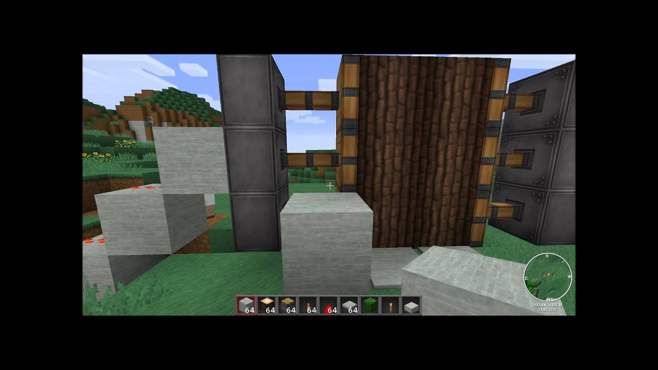 Minecraft Tutorials - Compact Automatic Gate - YouTube