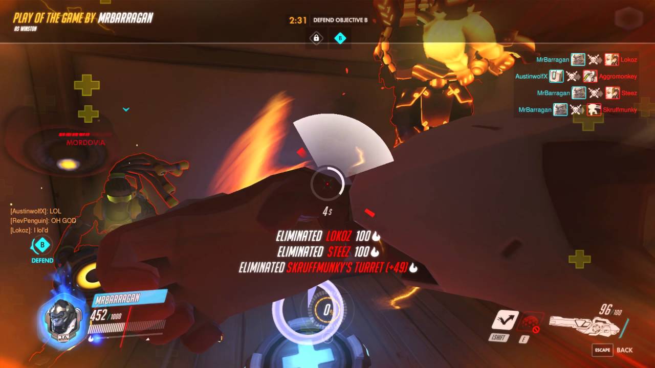 Overwatch - Winston Ultimate Quadra Kill - YouTube