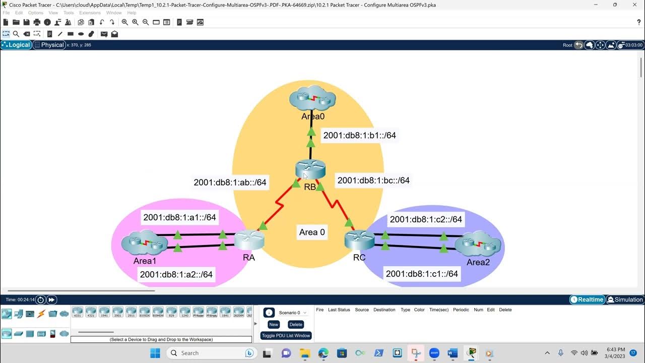 Configure Multiarea OSPFV3 - YouTube