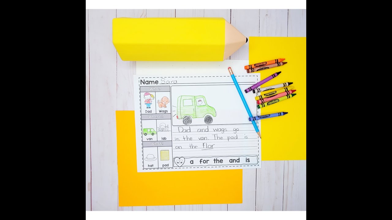 Phonics Writing Prompts with Pictures - Short A CVC Words - YouTube