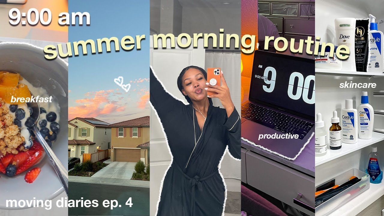9am SUMMER MORNING ROUTINE | moving diaries ep. 4 - YouTube