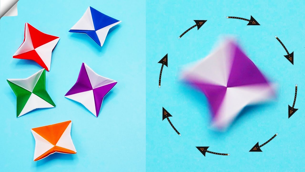 Spinning top from paper Paper toy antistress Moving PAPER TOYS - YouTube