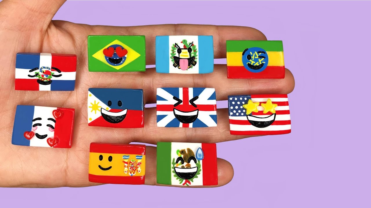 EMOJI FLAGS! Polymer Clay Tutorial - YouTube