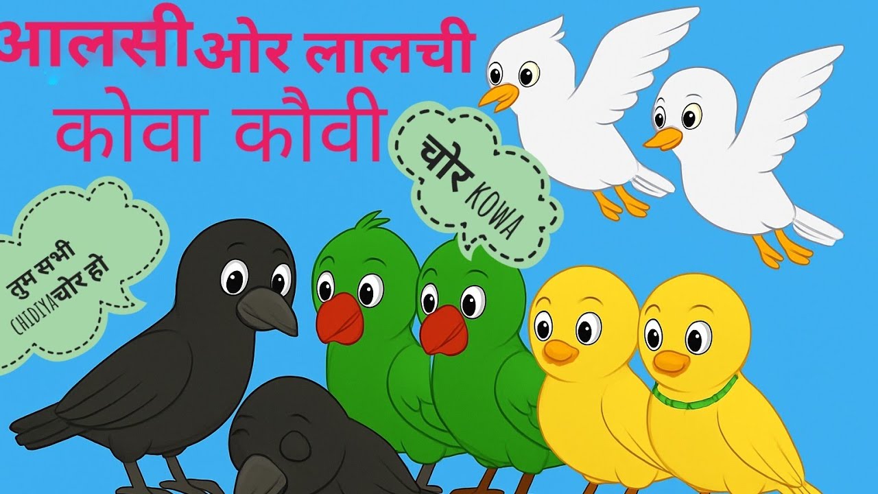 लालची कोवा ओर कौवी| new chidiya वाला cartoon | - YouTube