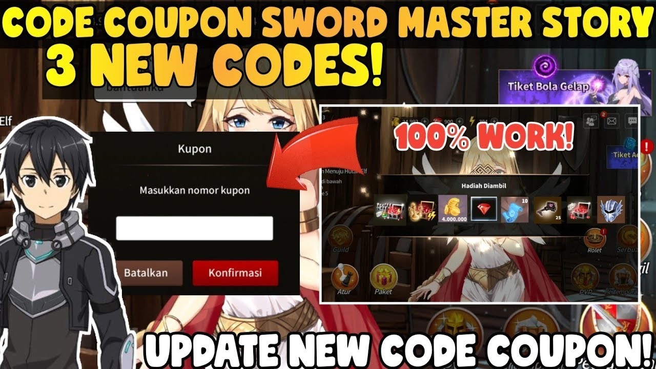 UPDATE! 3 CODE COUPON SWORD MASTER STORY TODAY NEW CODES KUPON SWORD ...