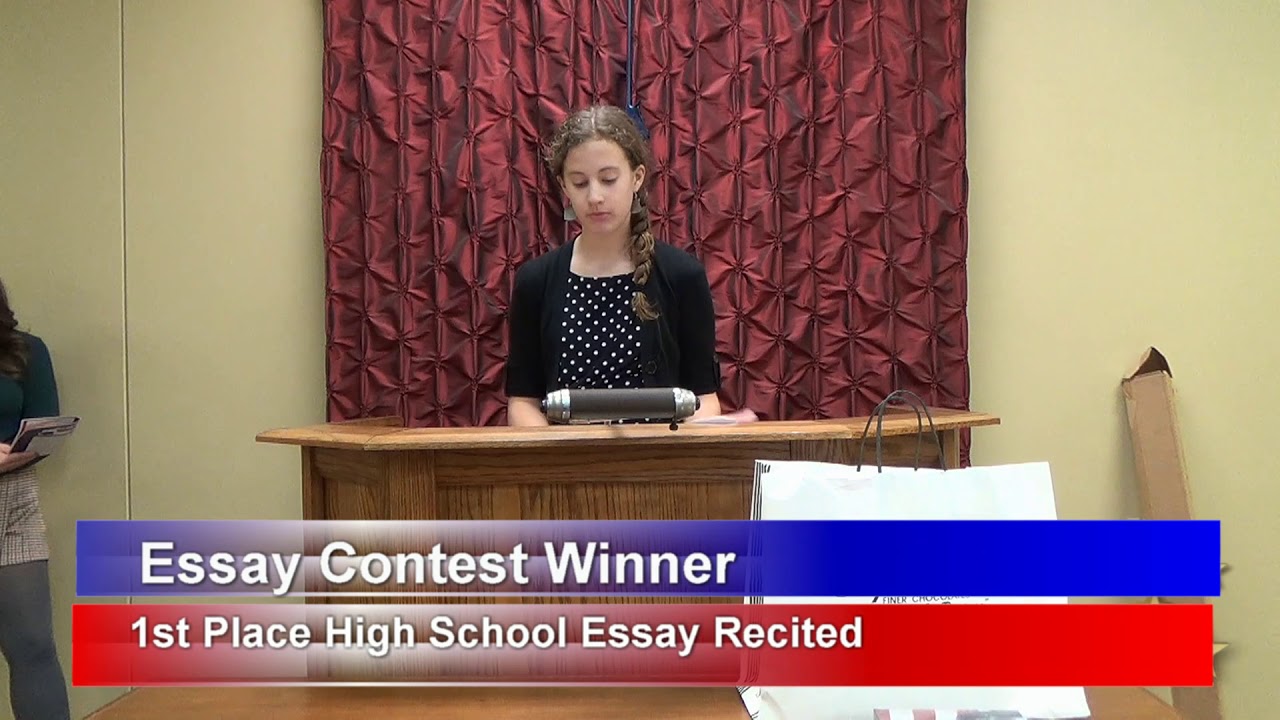 1st Place Essay Contest Winner Reads Her winning Essay - YouTube
