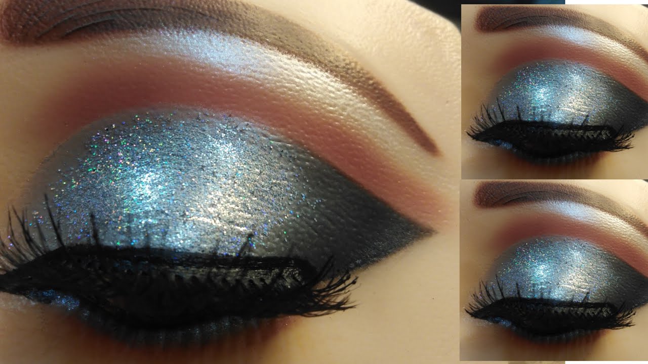 Arabic Inspired Silver Smokey Eyes Tutorial | full cut crease eye ...