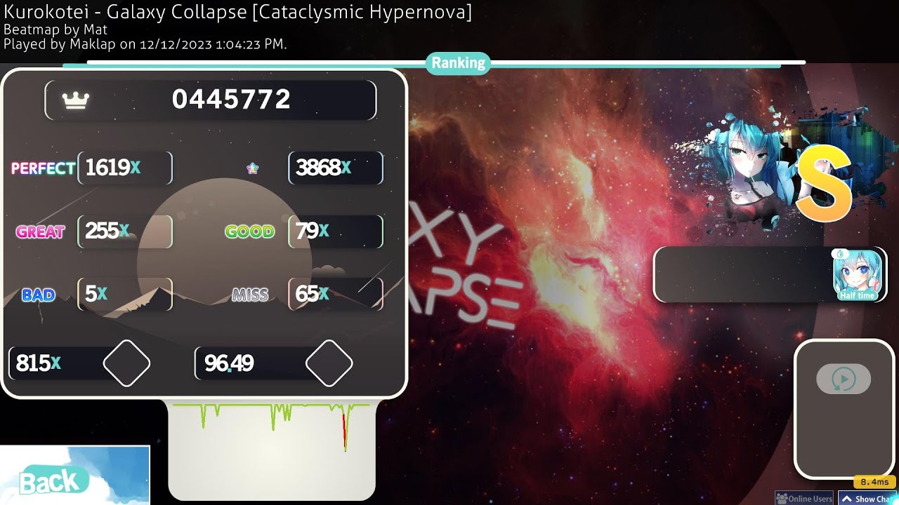 osu!mania - (5.3⭐️) Galaxy Collapse HT First Pass (S Rank!?) - YouTube