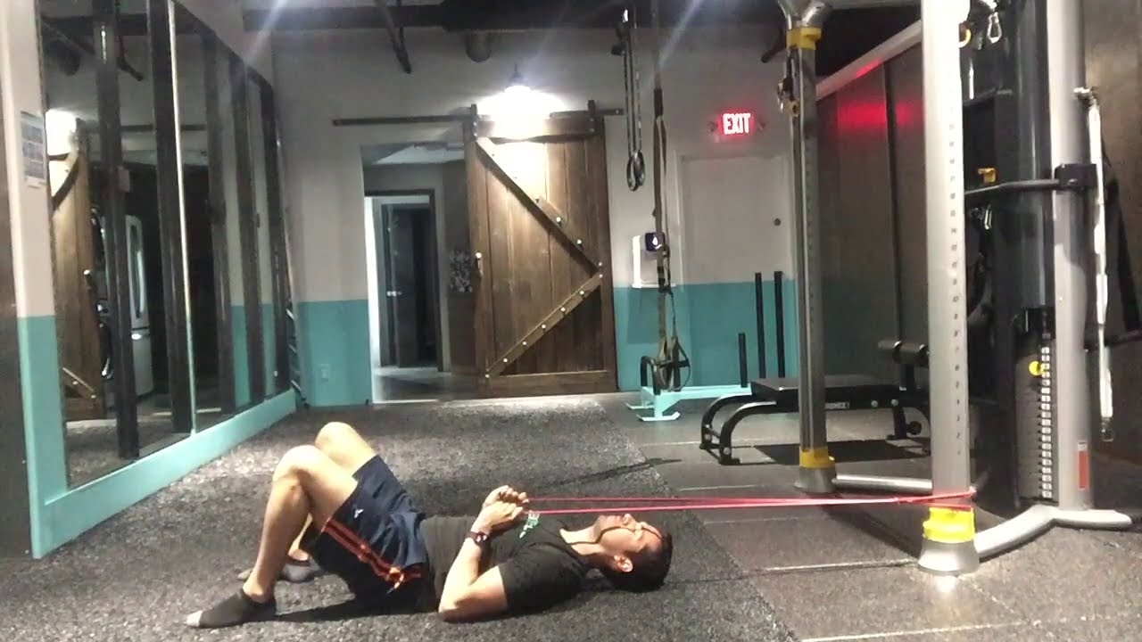 Supine Band-Resisted Lat Pulldown - YouTube