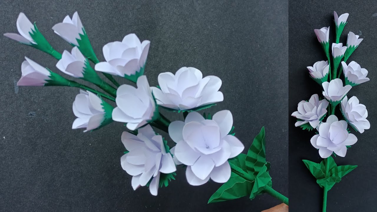 White Paper Flower for Room Decoration, How to make flowers with paper ...