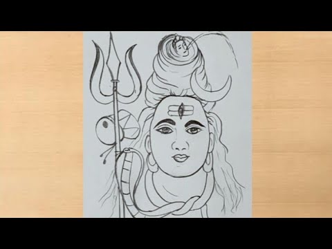 pencil line art drawing of lord Bholenath || Bholenath drawing - YouTube