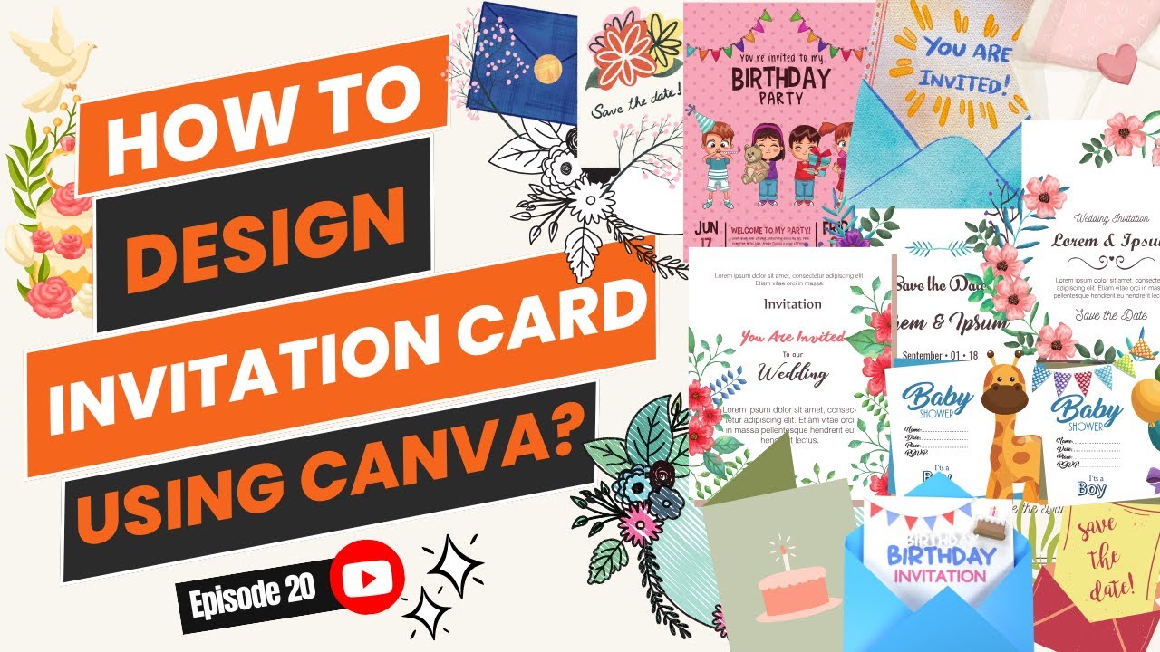 How to design INVITATION CARD DESIGN using Canva? Tutorial. #canva # ...