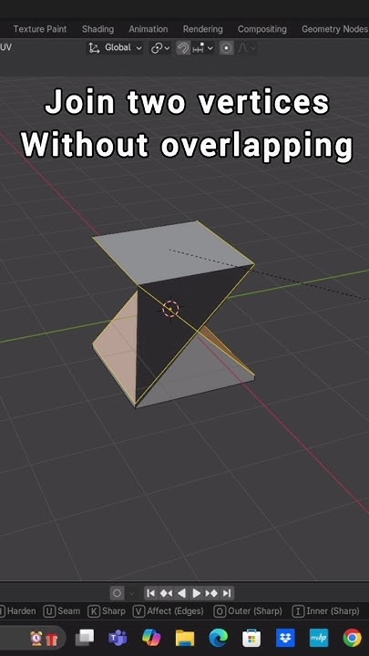 Blender Tip: Join Two Vertices Without Overlapping | Blender 4.3 #b3d #shorts #blendertips - YouTube