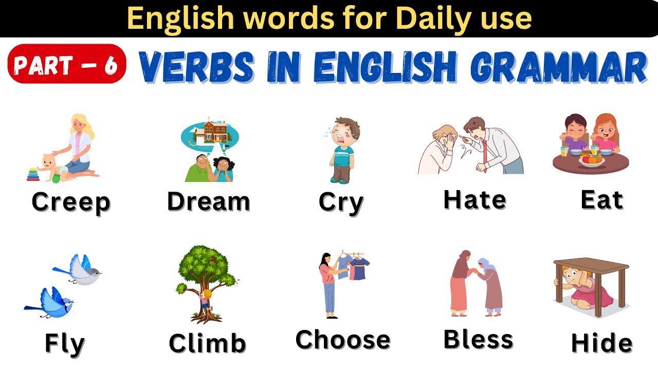 Verbs in English Grammar | Common Verbs in English | Vocabulary Words ...