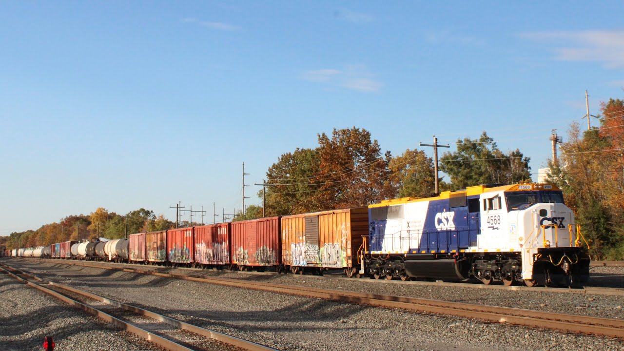 CSX 50th anniversary OLS SD70AC on M364-15 - YouTube