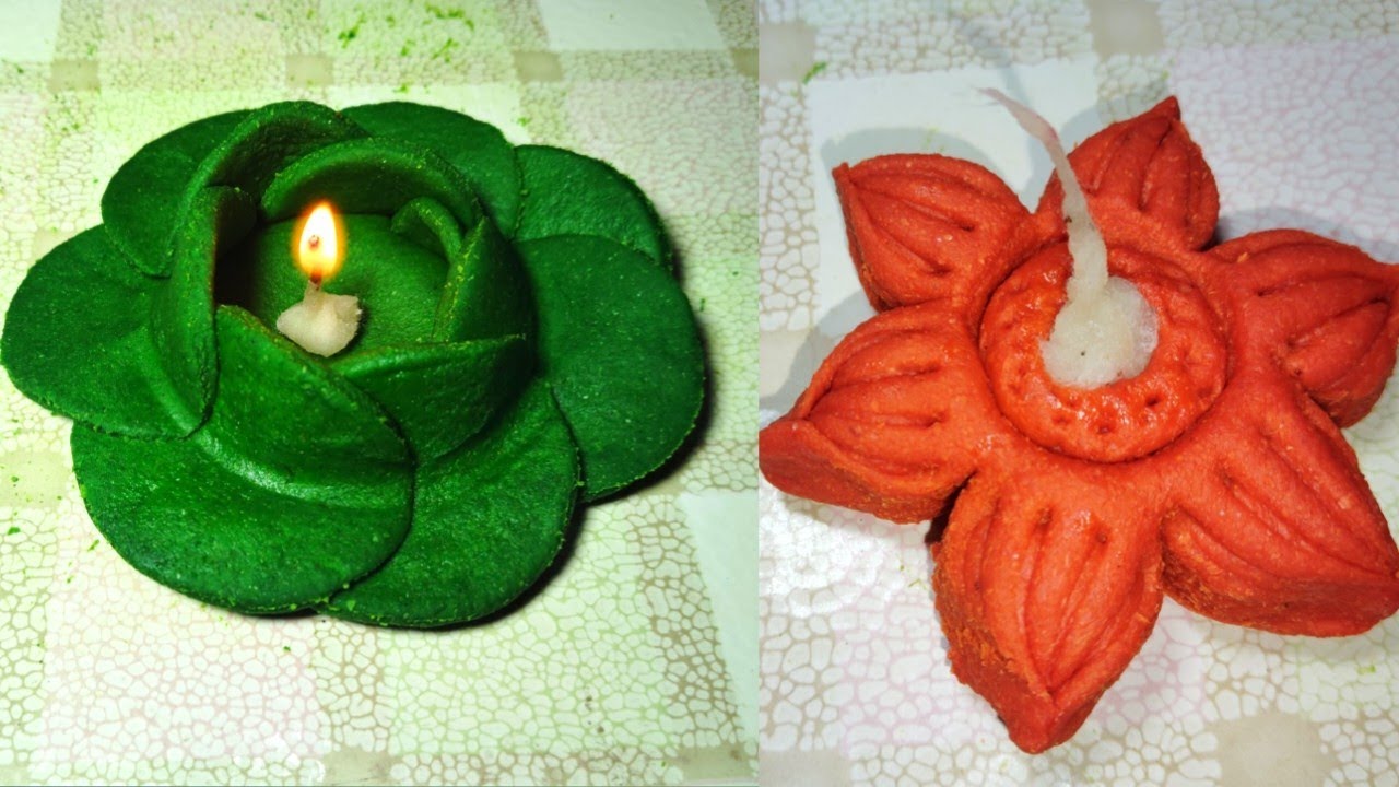 आटे के दीपक || how to make aate diya || wheat flour diya ||diy diya ...