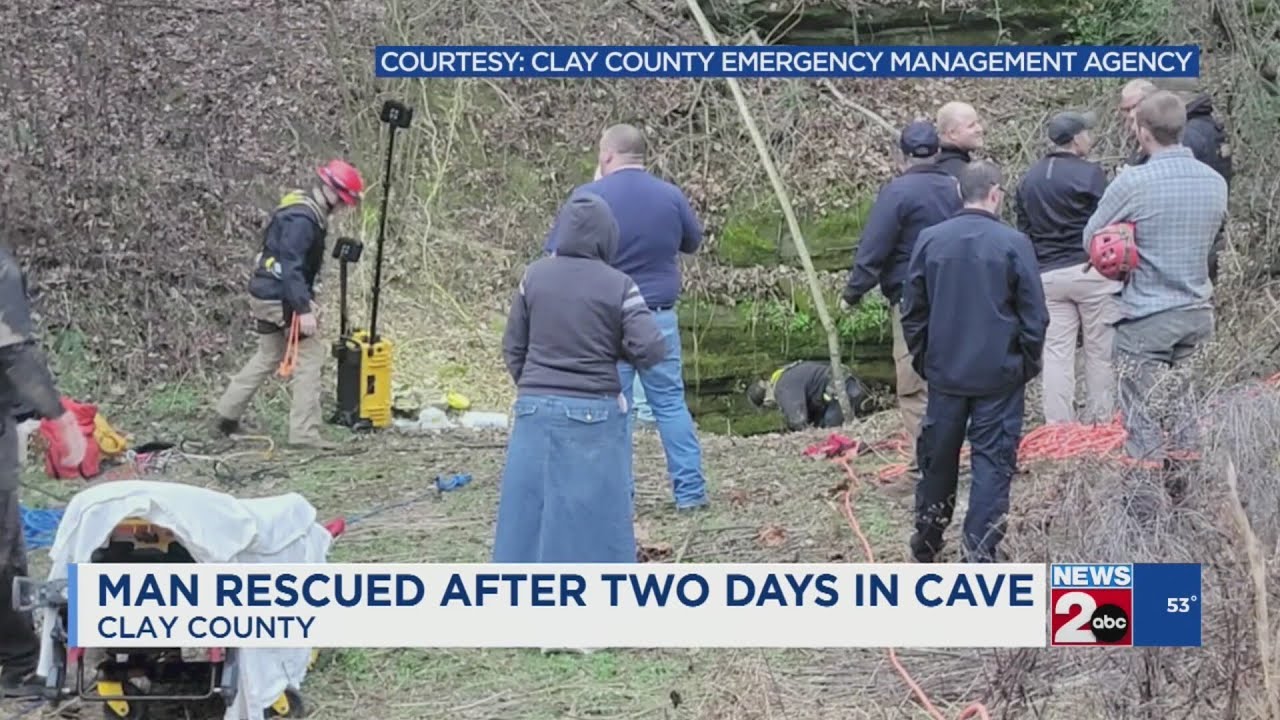 Missing person rescued from Clay County cave - YouTube